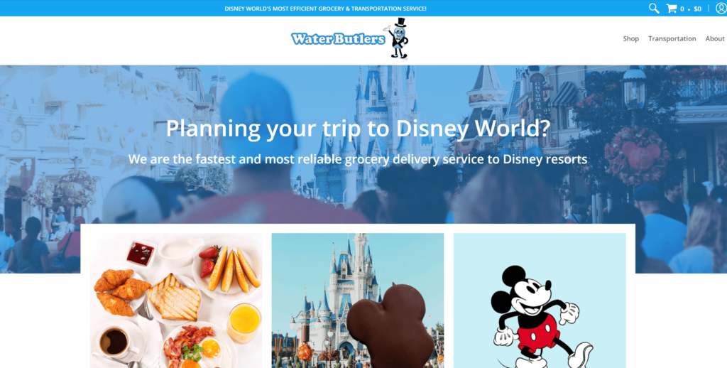 Water Butlers: Reparto de Comida en tu hotel de Disney World